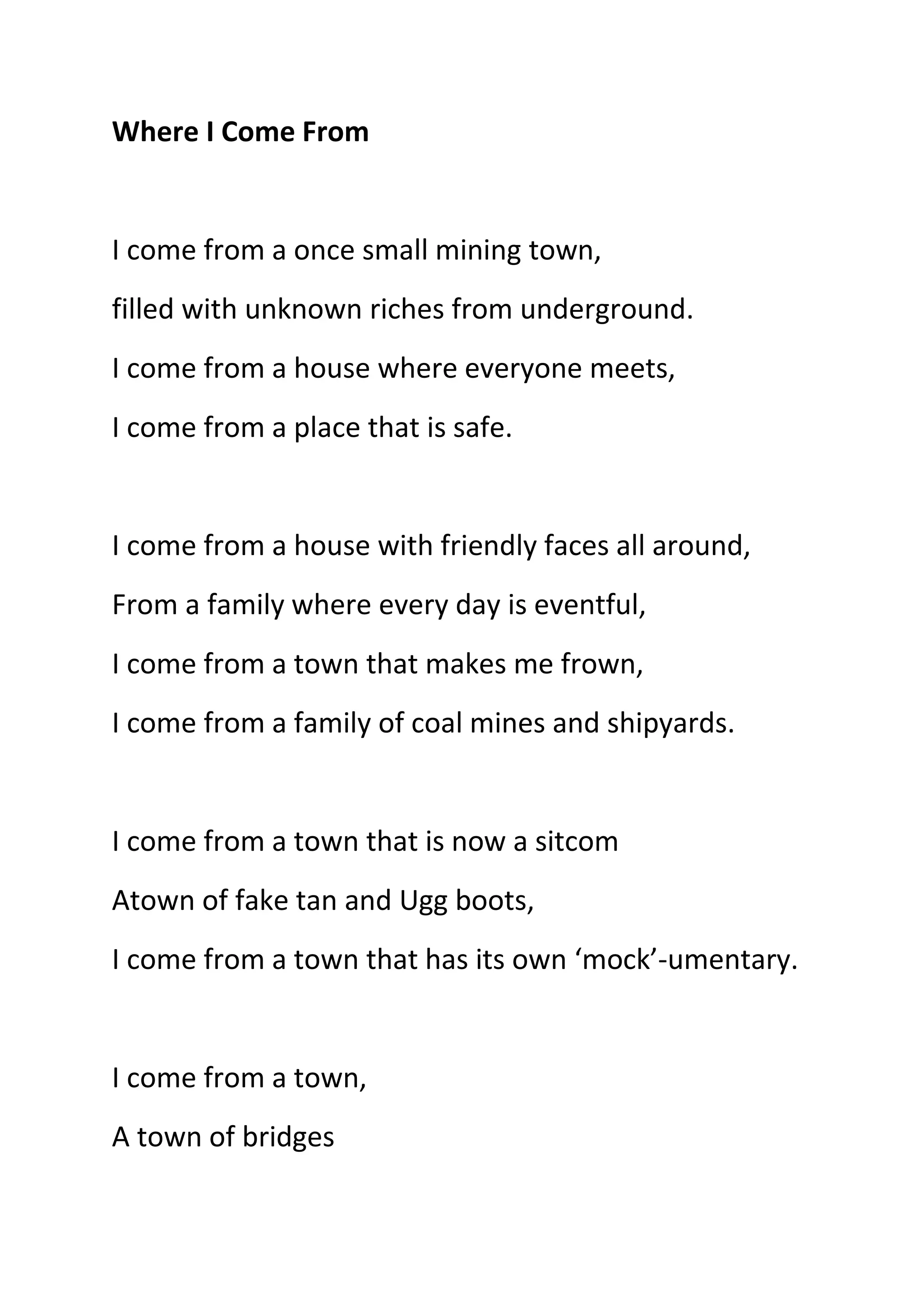 Where i come from | DOCX
