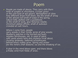 Where i come from | PPT