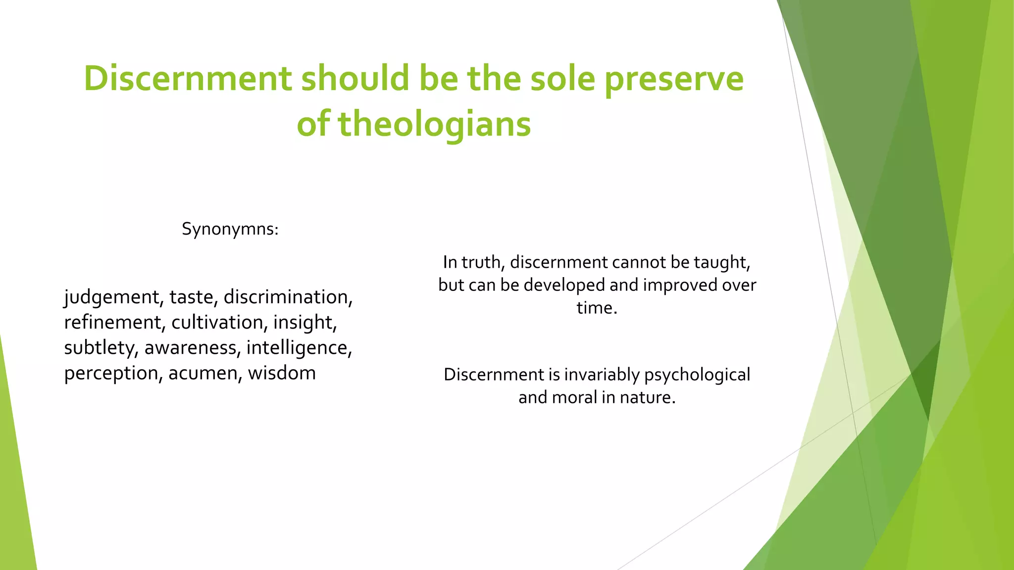 Where is discernment in all this? | PPTX