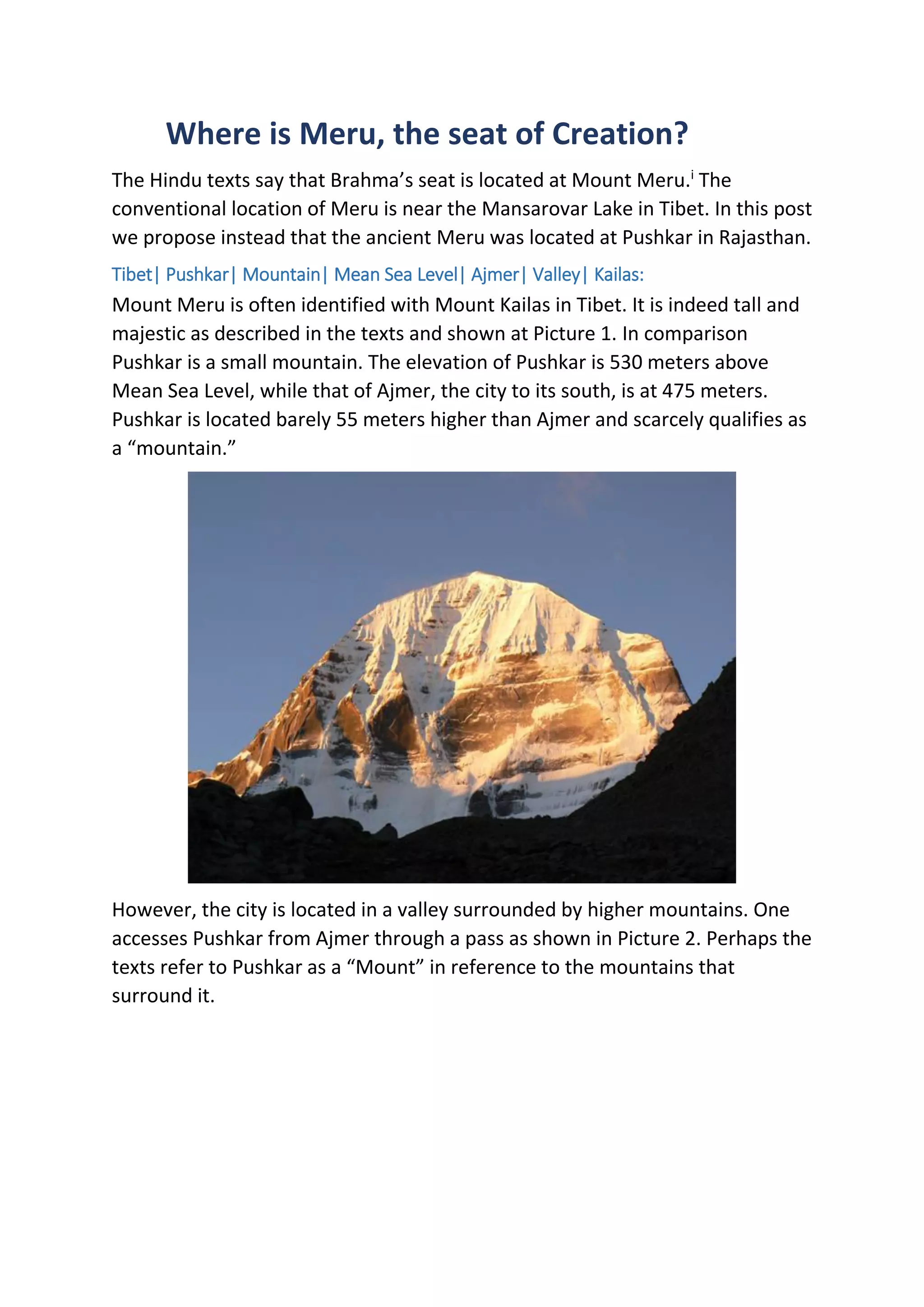 Where is Meru, the seat of Creation? | PDF