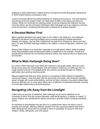 Miah Harbaugh’s Life Today: Strength Beyond the Spotlight | PDF