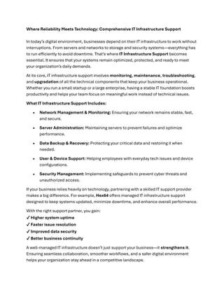 Where Reliability Meets Technology Comprehensive IT Infrastructure ...