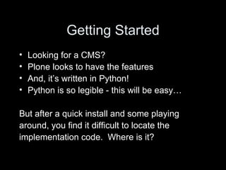 Where's the source, Luke? : How to find and debug the code behind Plone | PPT