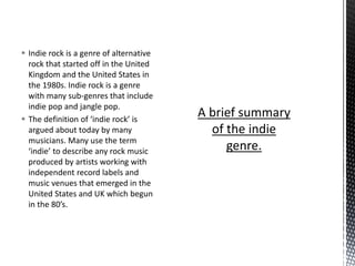 Where the indie genre originated from | PPT