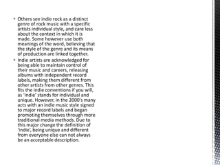 Where the indie genre originated from | PPT