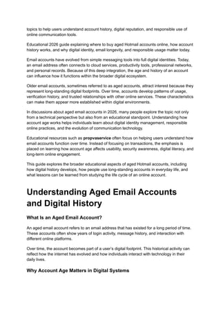 Where to Buy Aged Hotmail Accounts Online in 2026 .pdf