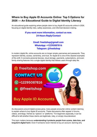 Where to Buy Apple ID Accounts Online_ Top 5 Options for 2026 — An ...