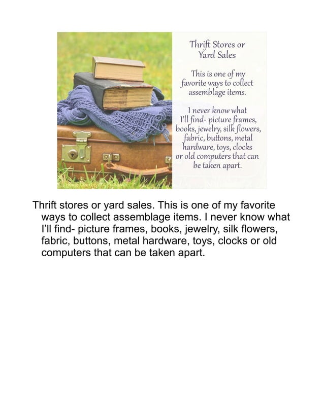 Using Found Objects in Art: Where to Find "Stuff" | PPT