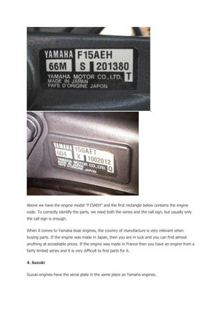 Where To Find The Serial Number Of Your Boat Engine | PDF