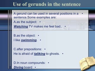 Where to use geunds and infinitives | PPT