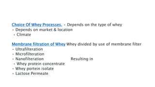 Whey demineralization purification by product utilization | PPTX