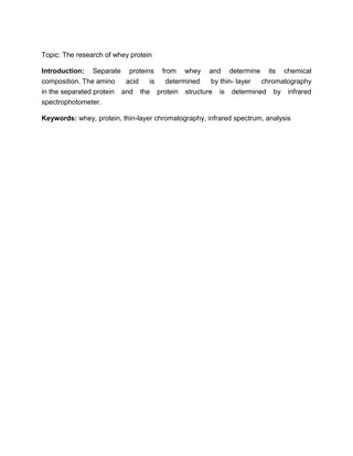 Whey Protein Chemical Structure