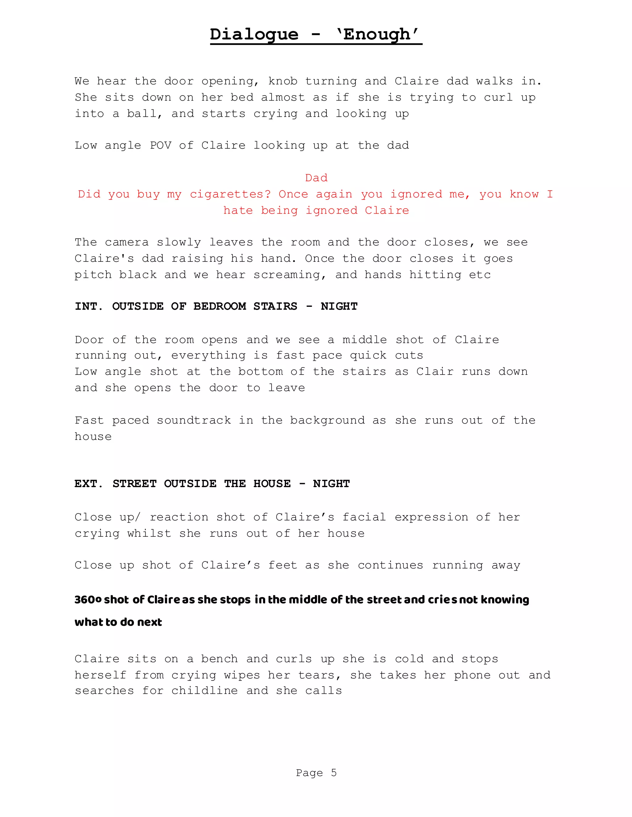 Script with dialogue | DOCX