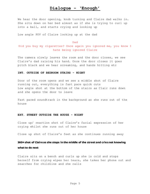 Script with dialogue | PDF