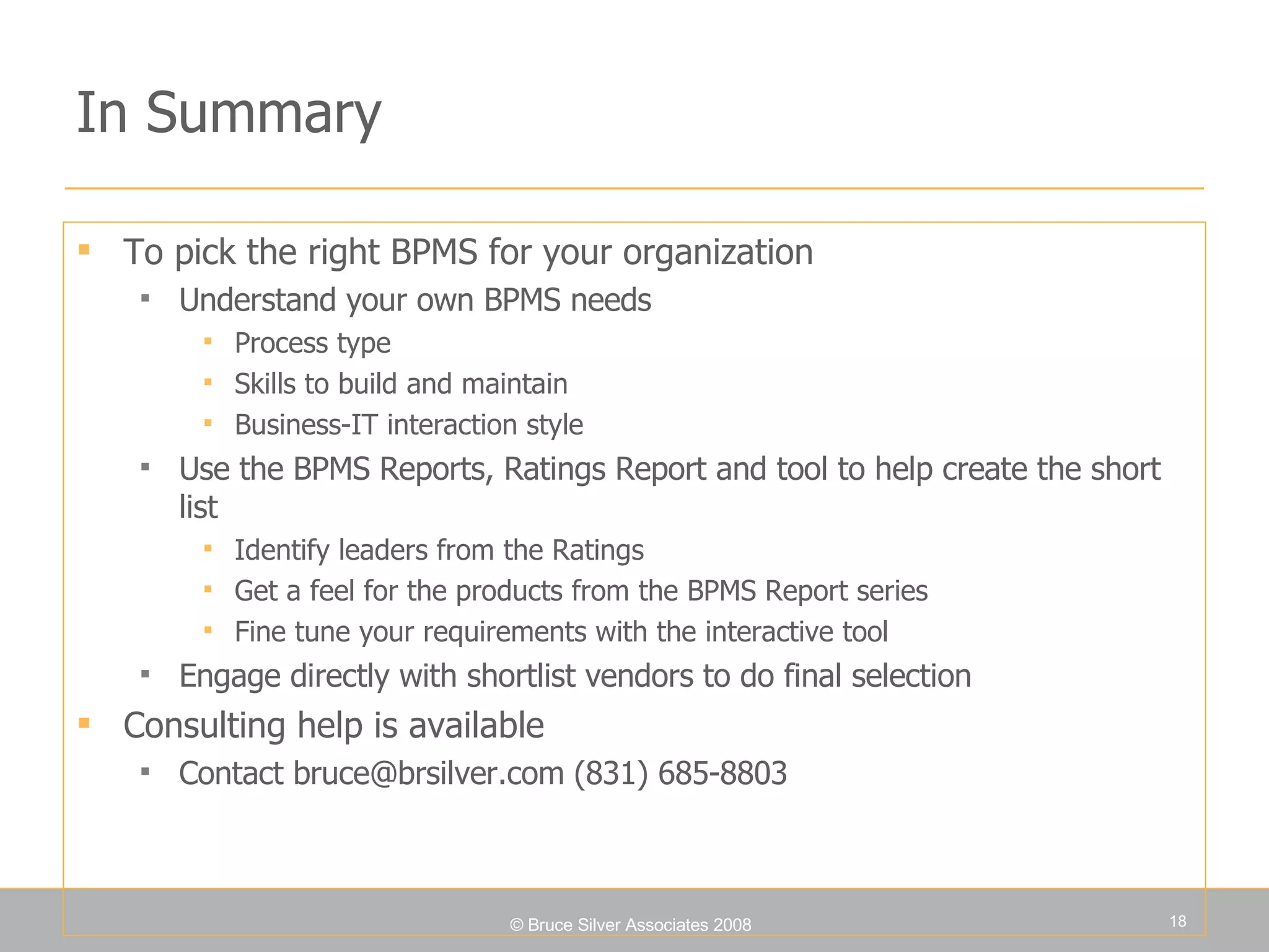 Which BPMS Is Right For You? | PPT