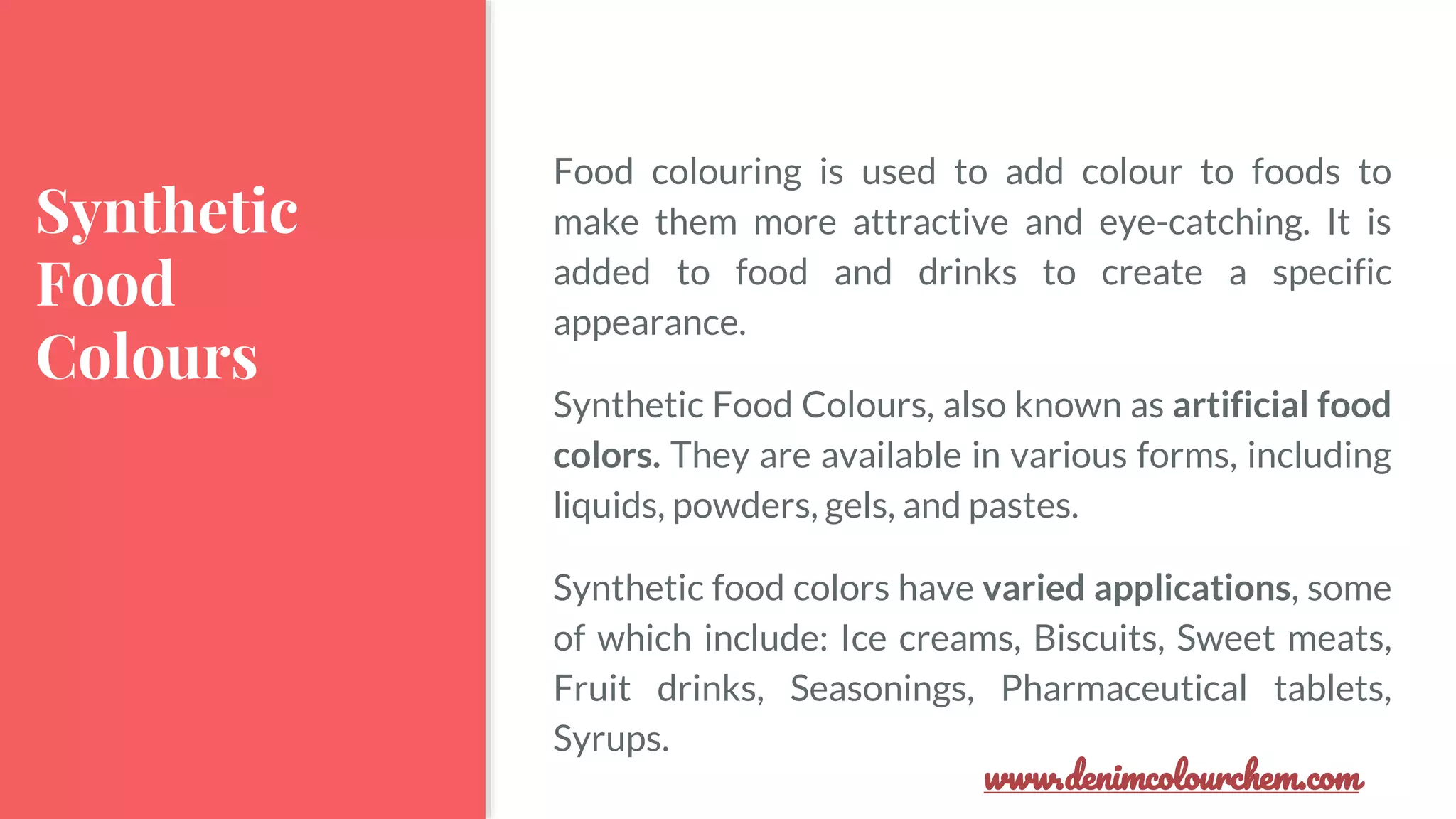 Which are the different types of natural & synthetic food colors | PPTX