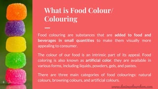 Which are the different types of natural & synthetic food colors | PPTX