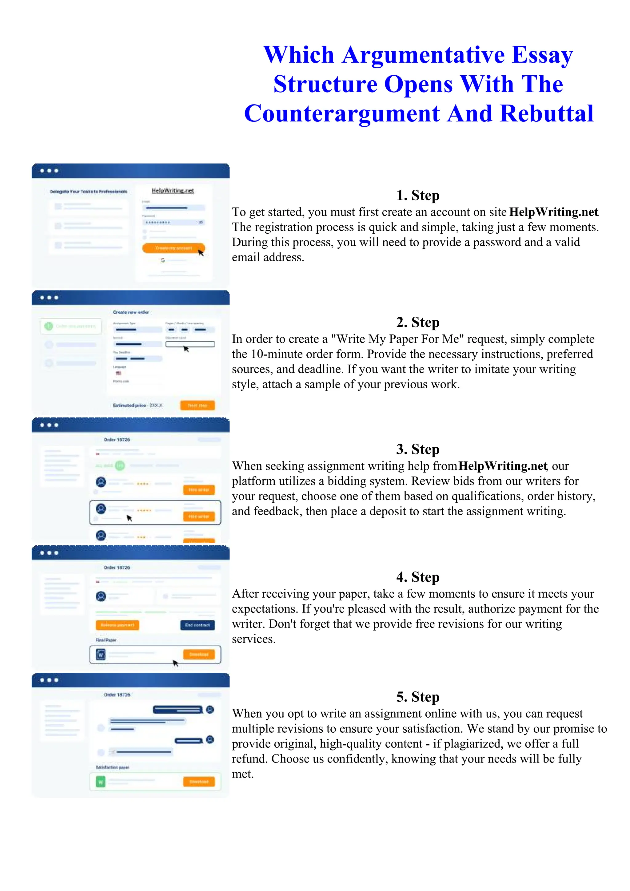 Which Argumentative Essay Structure Opens With The Counterargument And ...