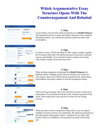 Which Argumentative Essay Structure Opens With The Counterargument And ...