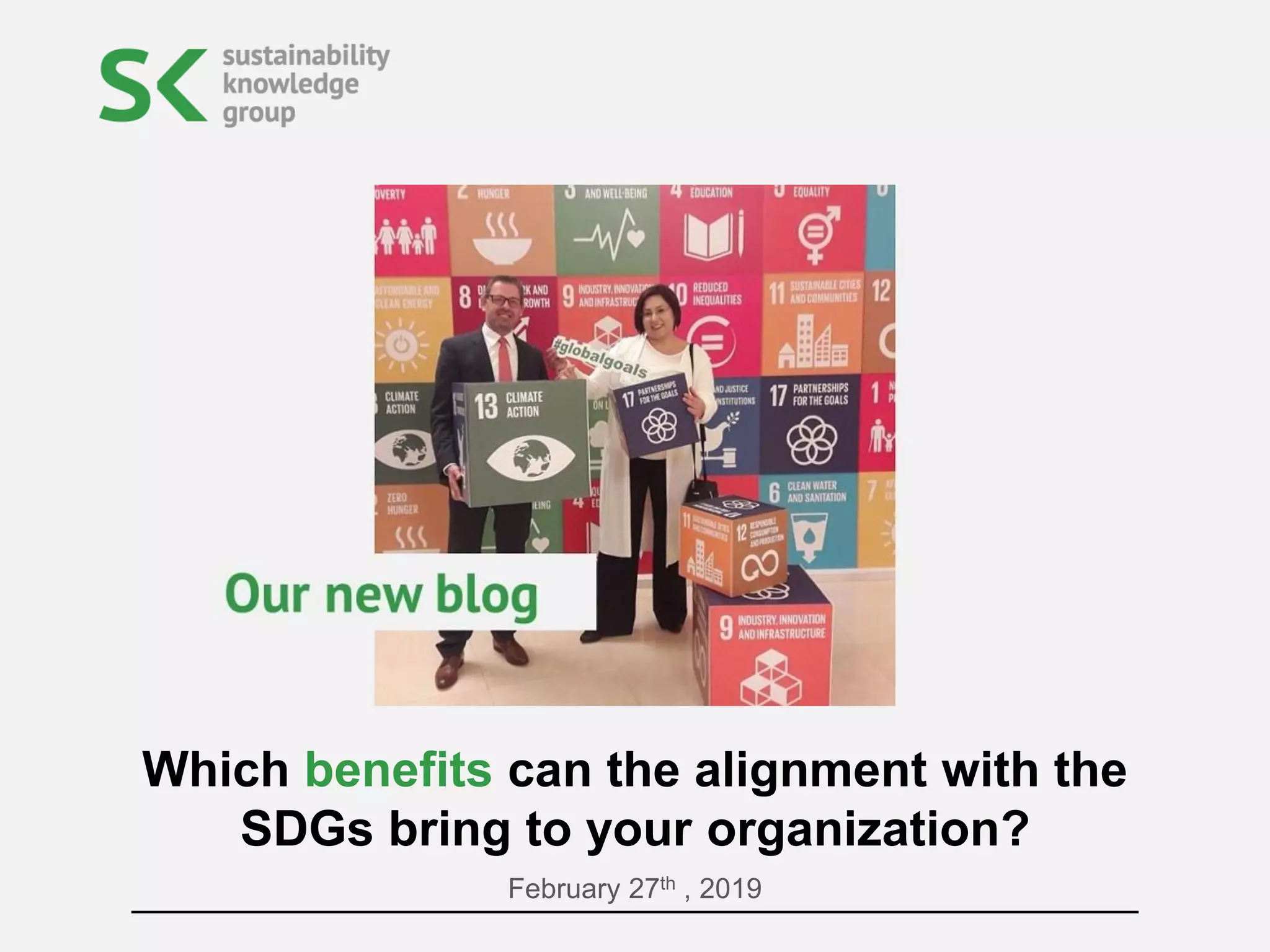 Which benefits can the alignment with the SDGs bring to your ...