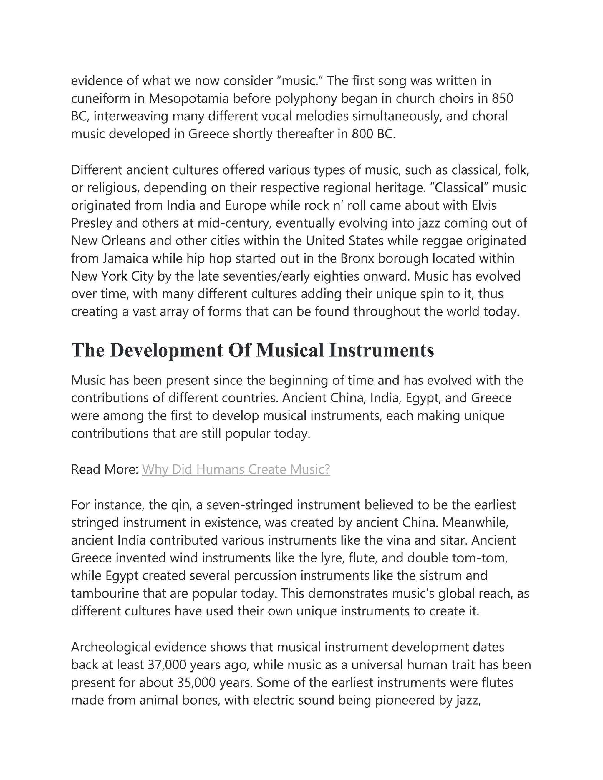 Which Country Invented Music.pdf | Music | Entertainment