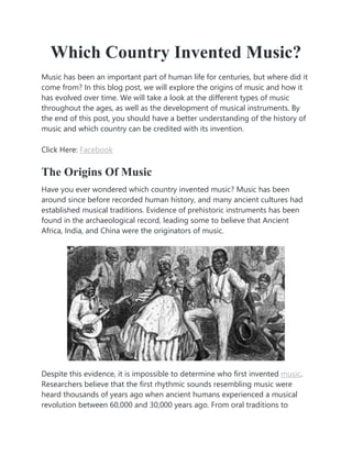 Which Country Invented Music.pdf | Music | Entertainment