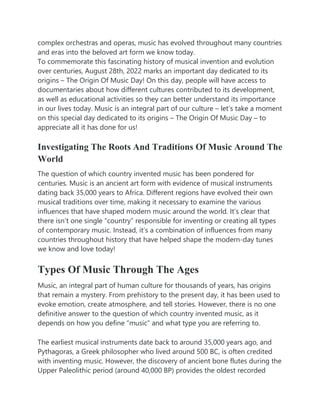Which Country Invented Music.pdf | Music | Entertainment