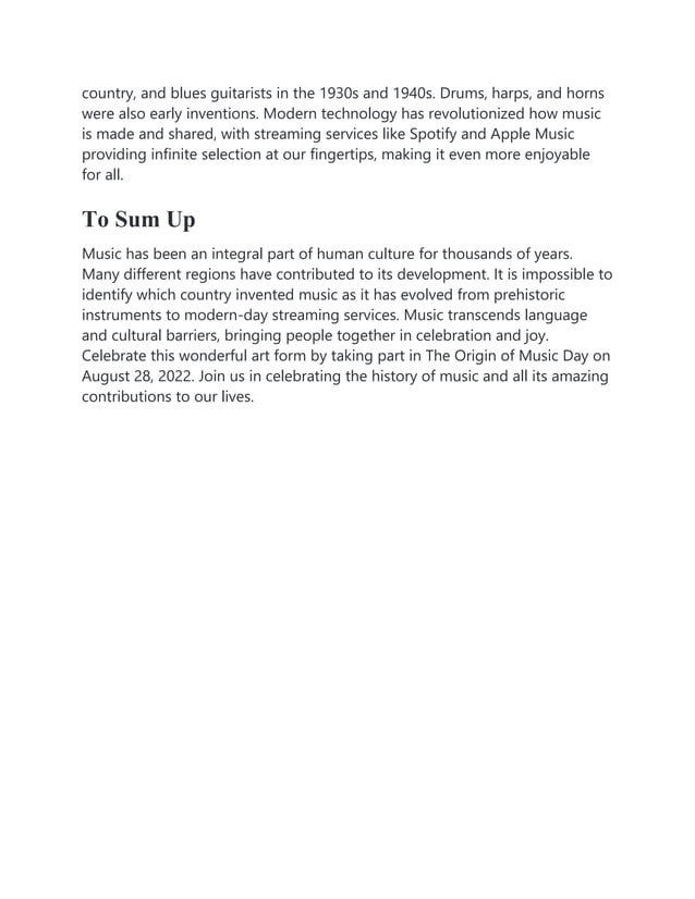 Which Country Invented Music.pdf | Music | Entertainment