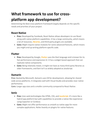 Which Cross-Platform App Development Framework Is Right for You | PDF