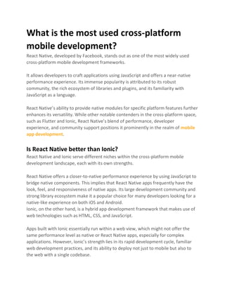 Which Cross-Platform App Development Framework Is Right for You | PDF