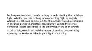 Which Factors Impact Flight Punctuality Unravelling Secrets to On-time ...