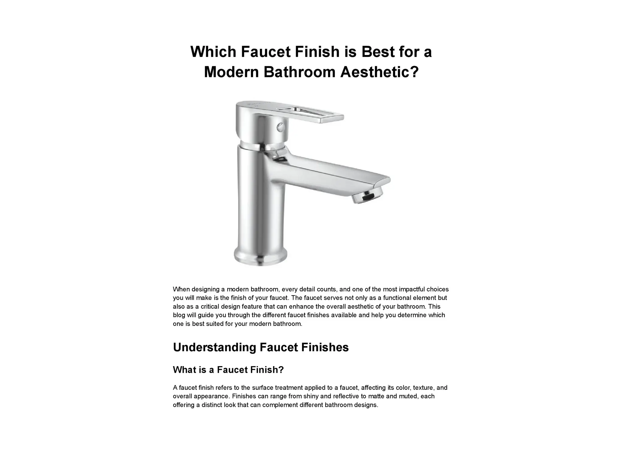 Which Faucet Finish is Best for a Modern Bathroom Aesthetic | PPT