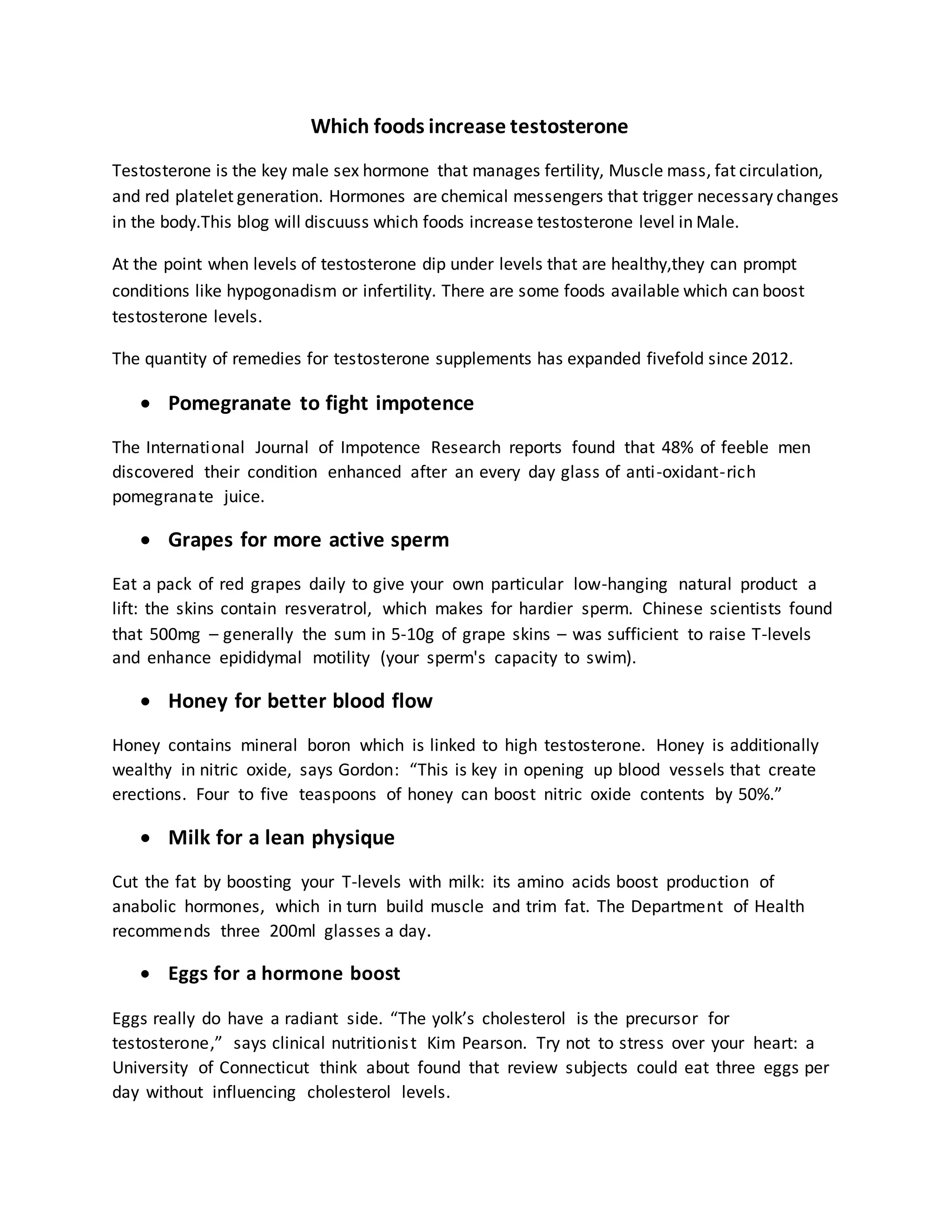 Which food increase testosterone | DOCX