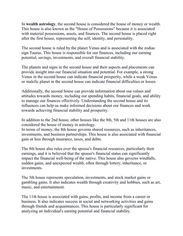 Which house is for wealth in natal chart.docx