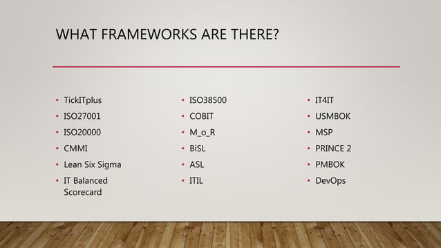 Which ITSM Framework is for you? | PPT