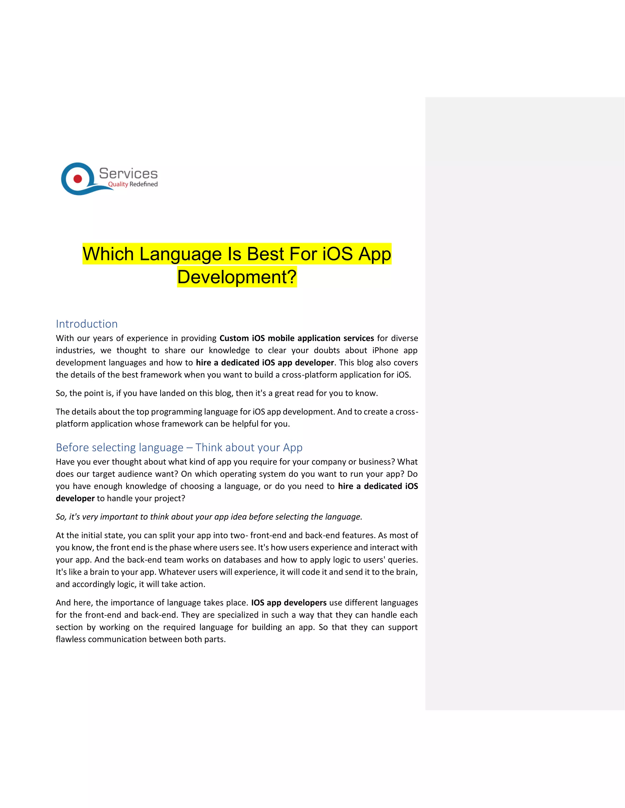 Which Language Is Best For IOS App Development pdf which-language-is-best-for-ios-app-development-pdf