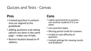 Which LMS is the Best? Pros and Cons of Blackboard, D2L, and Canvas | PPTX