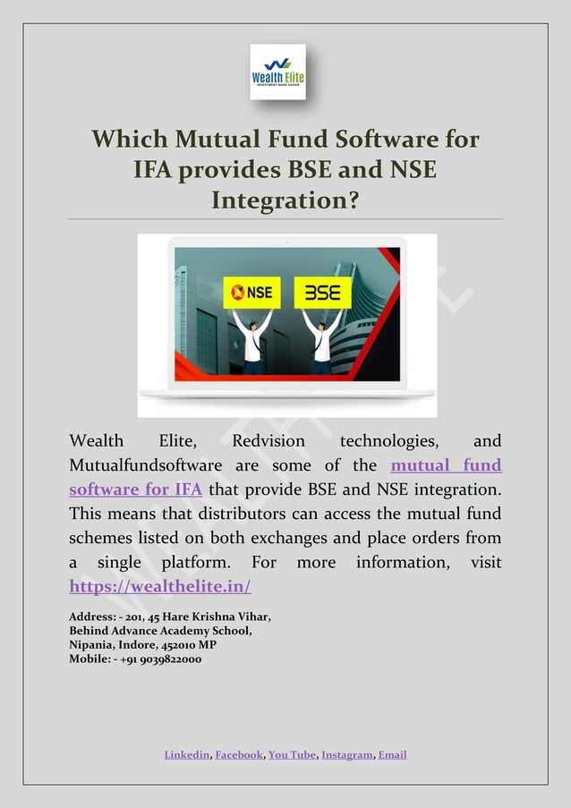 Which Mutual Fund Software for IFA provides BSE and NSE Integration.pdf