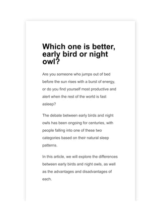 Which one is better, early bird or night owl.pdf