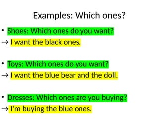1. Which One -or- Which Ones? Grammar PPT | PPTX
