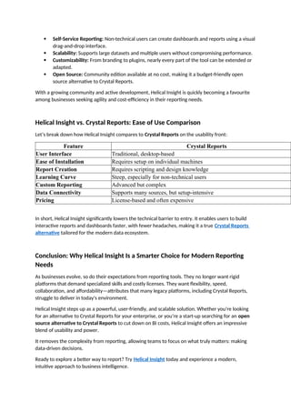 Which reporting tool is easier to use than Crystal Reports.docx
