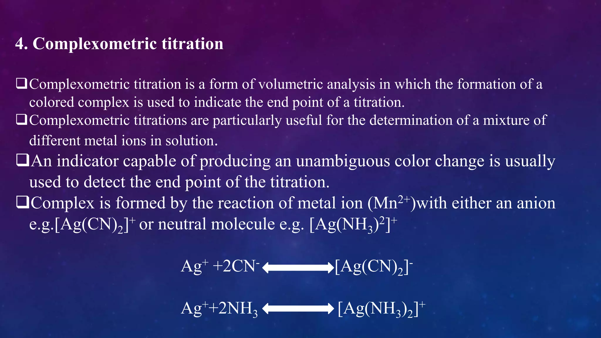 Which titration technique is best fit to detect what type of analyte ...