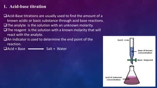 Which titration technique is best fit to detect what type of analyte? | PPT