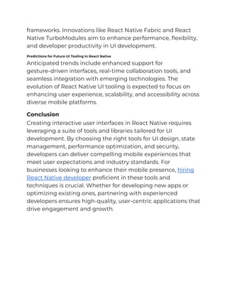Which Tools Do React Native Developers Use to Create Interactive User ...