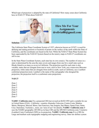 Which type of projection is adopted by the state of California- How ma.docx