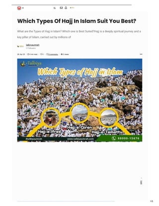 Which Types of Hajj in Islam Suit You Best | PDF