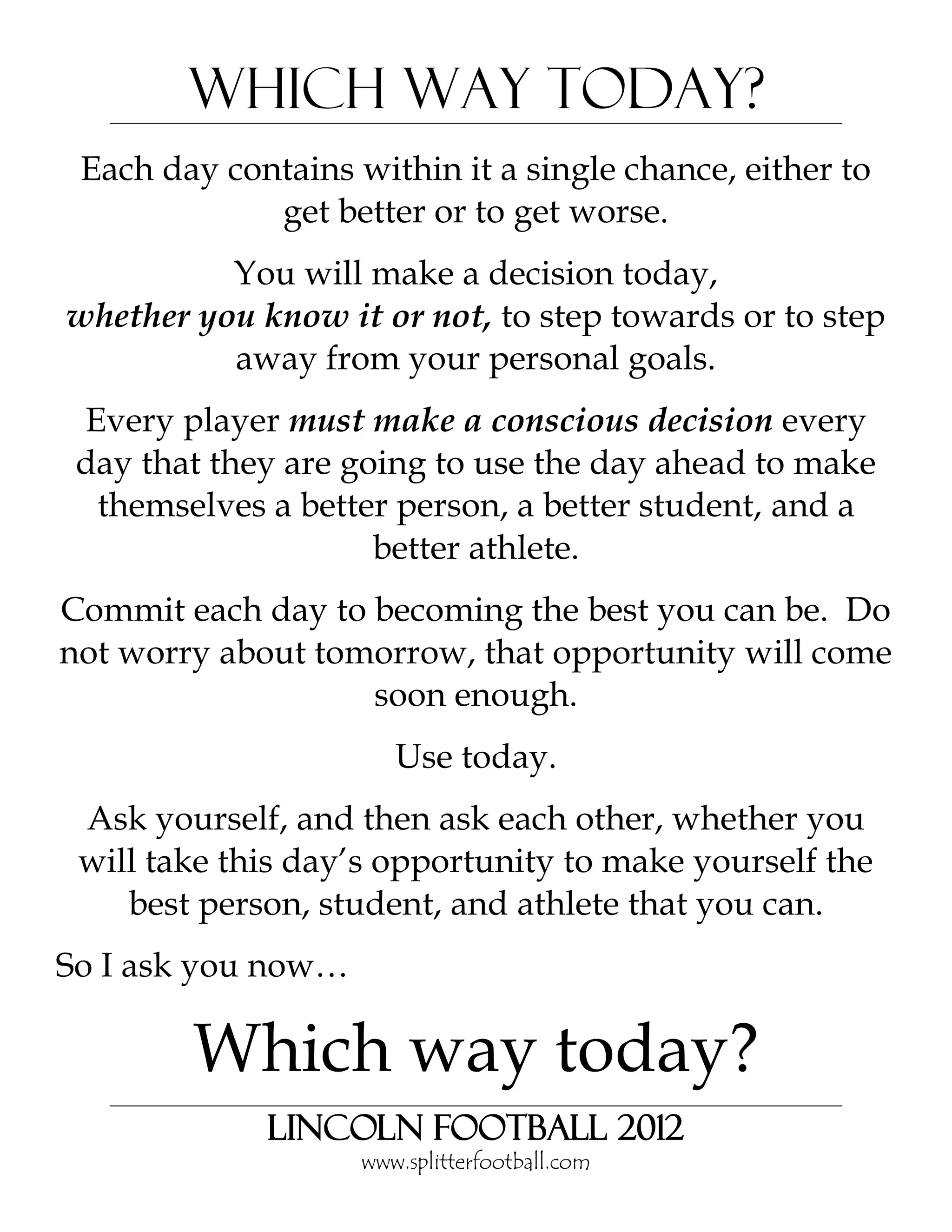 Which Way Today | PDF