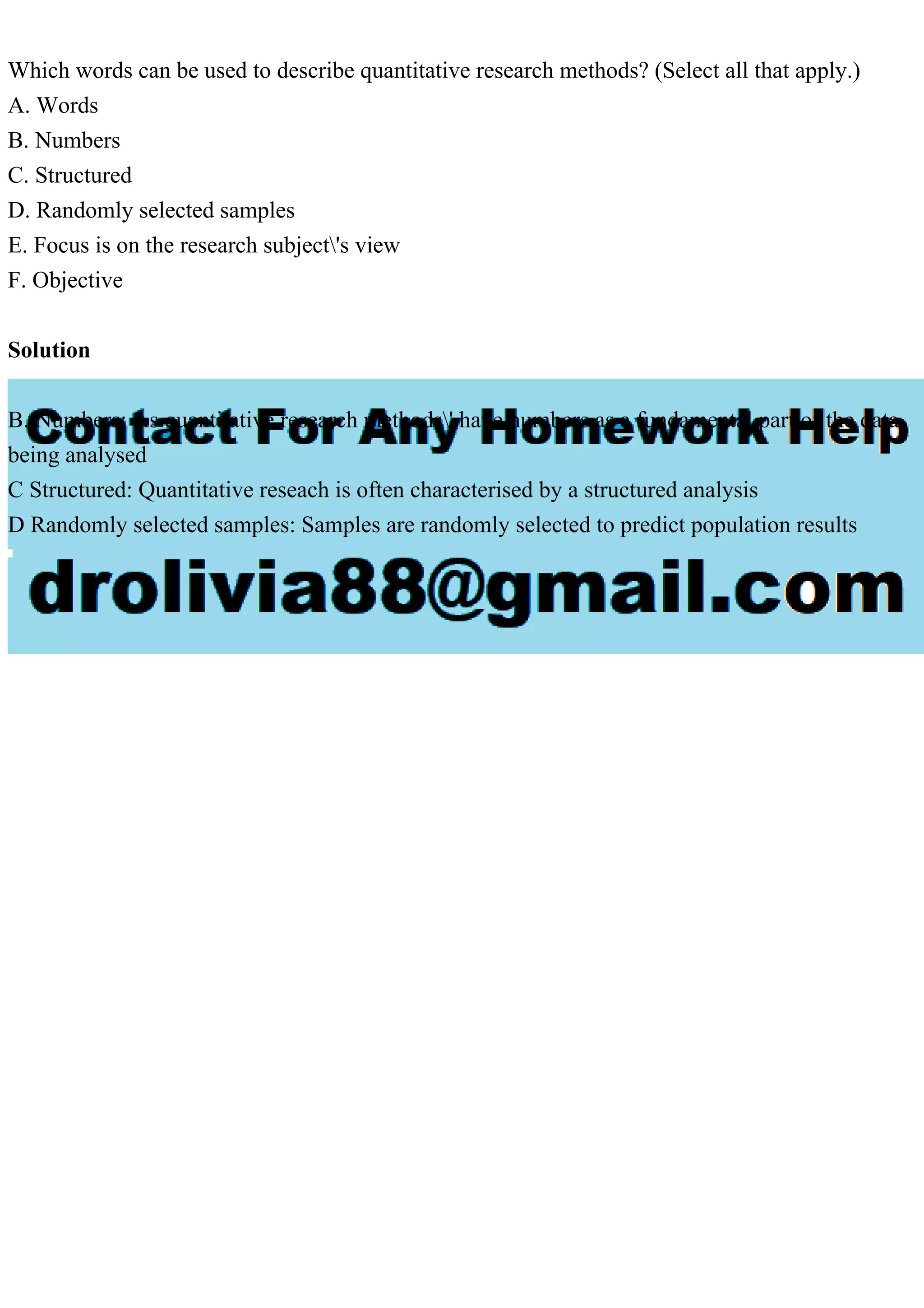 Which words can be used to describe quantitative research methods (.pdf