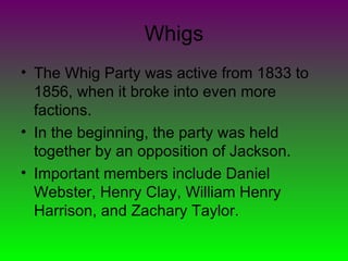Whigs Vs Democrats | PPT | Civic affairs | Politics