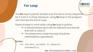 While_for_loop presententationin first year students | PPTX